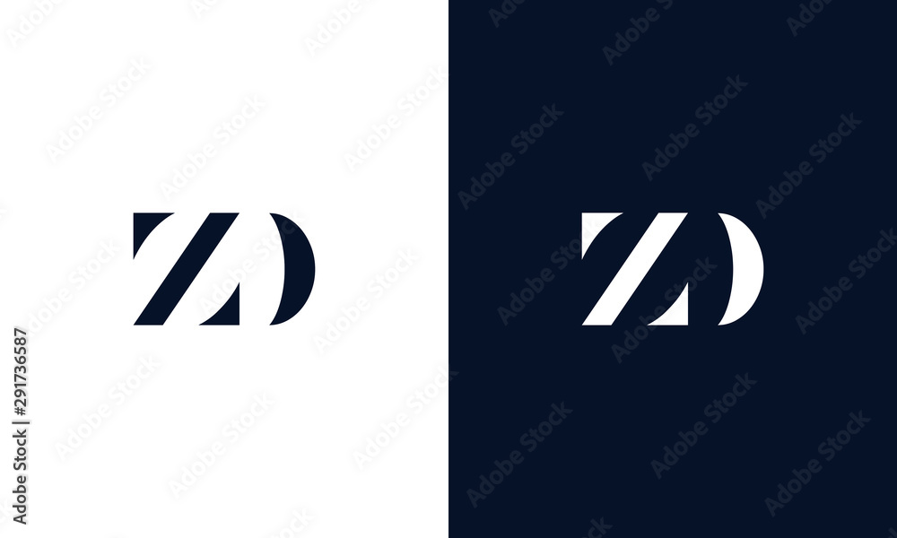 Minimalist abstract letter ZD logo. This logo icon incorporate with two ...