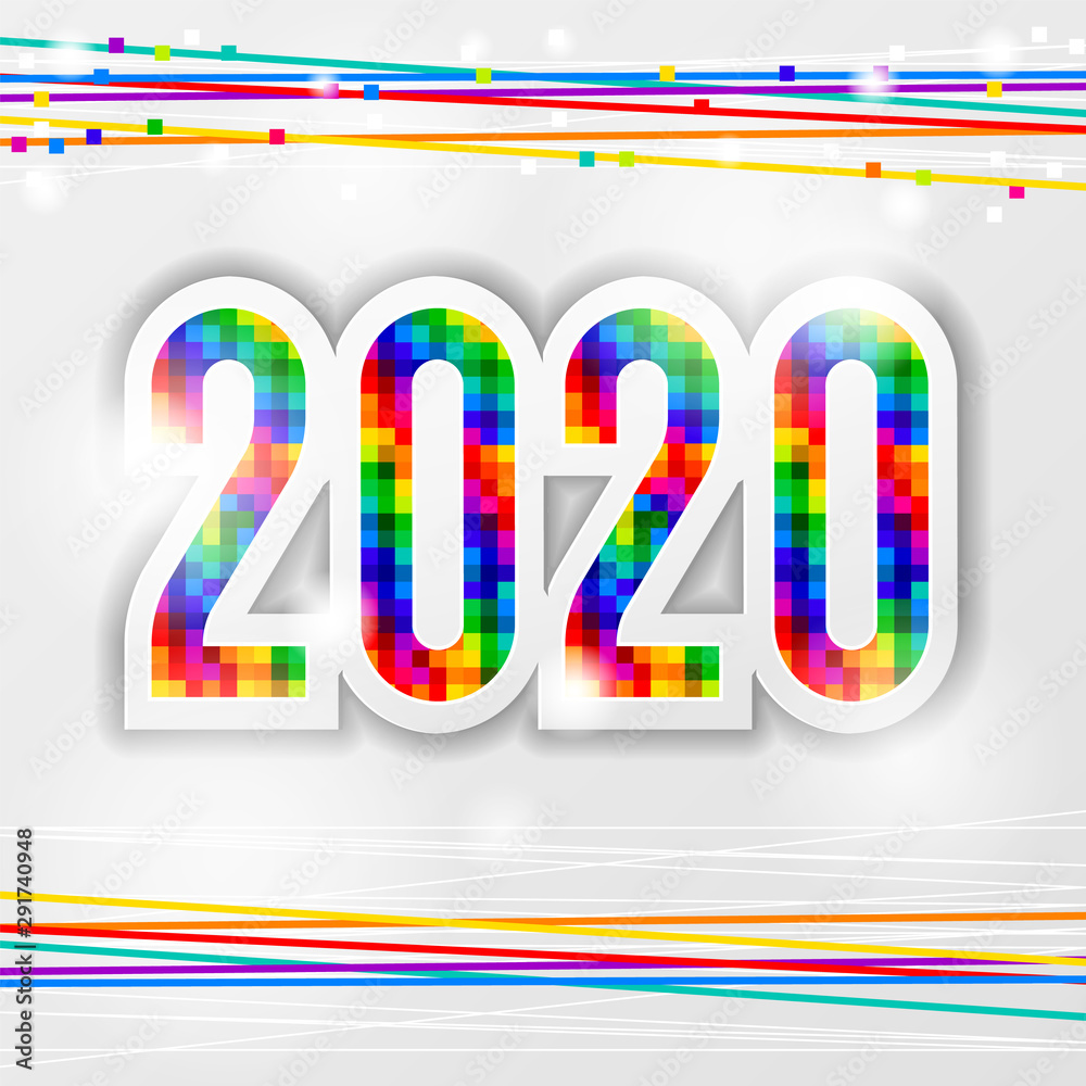 Happy New Year 2020, for you design template, card, banner, brochure ...