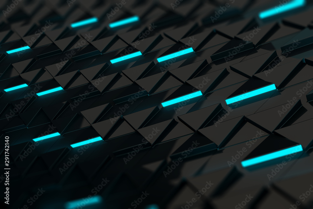 3D Illustration Rendering. Abstract Concept Tech wallpaper with 3D ...