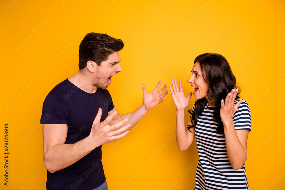 Portrait of nice attractive irritated annoyed disappointed depressed ...