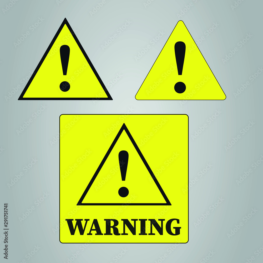 vector set of warning signs Stock Vector | Adobe Stock
