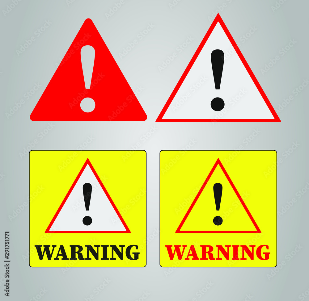 vector set of warning signs Stock Vector | Adobe Stock