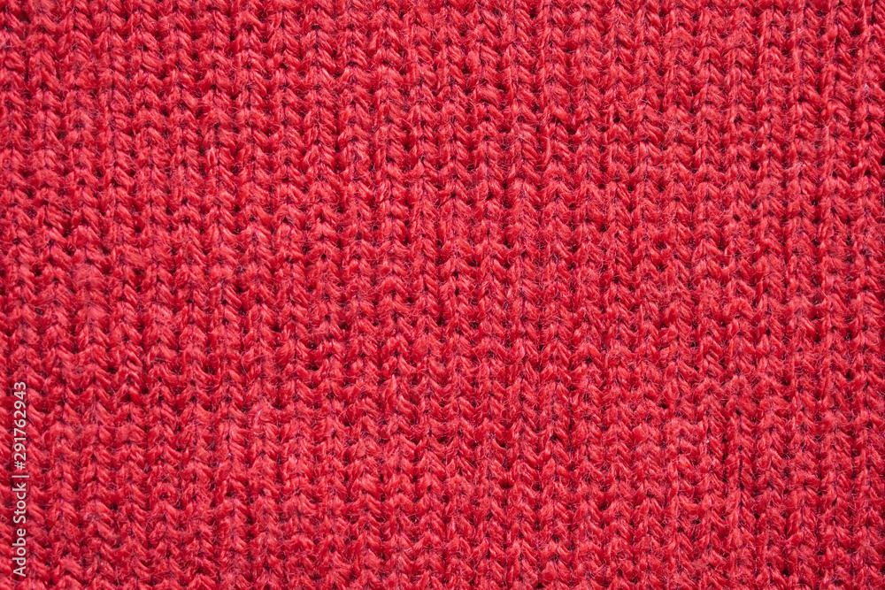 Red knitted wool fabric texture background Stock Photo | Adobe Stock