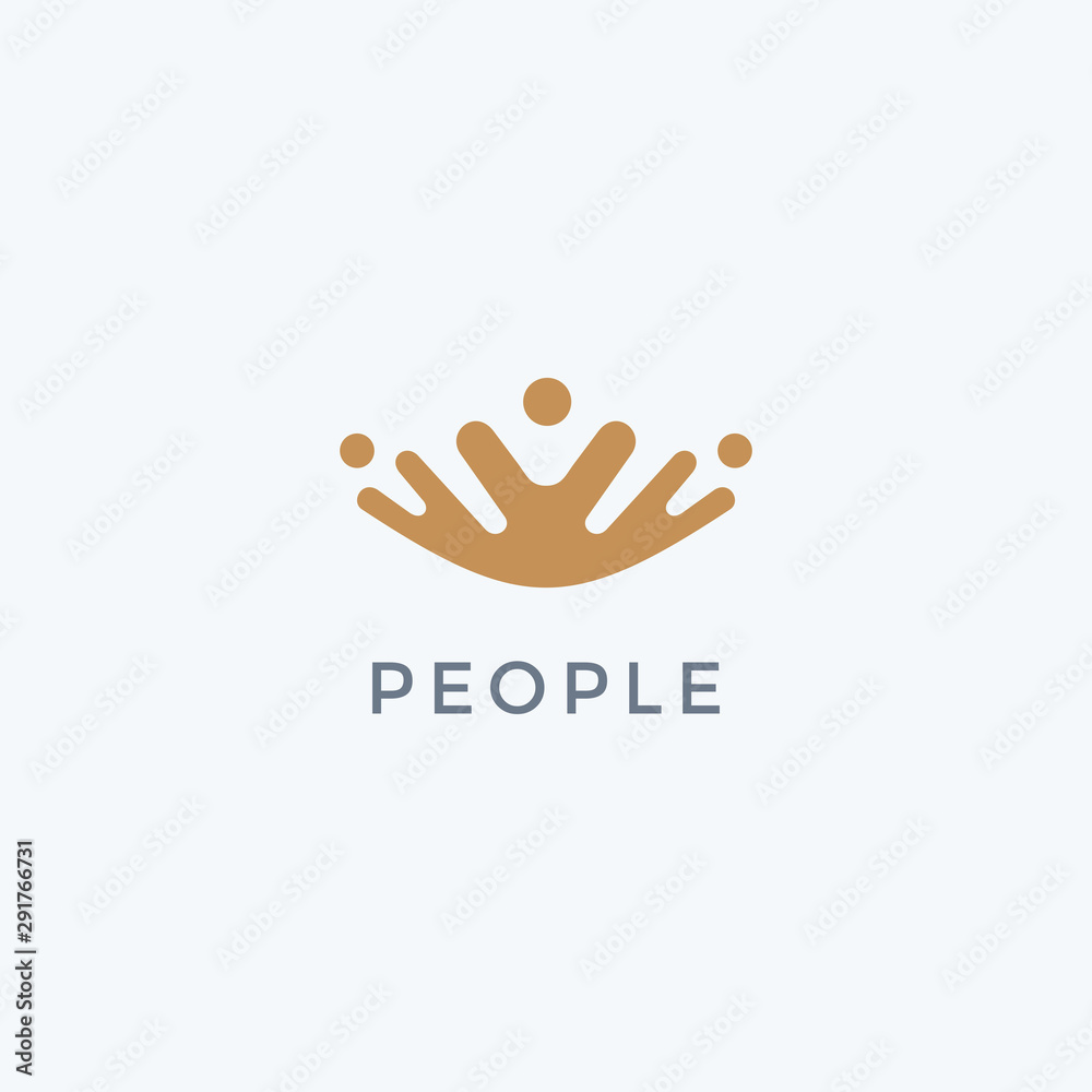 Minimalist creative people logo icon design modern style illustration ...