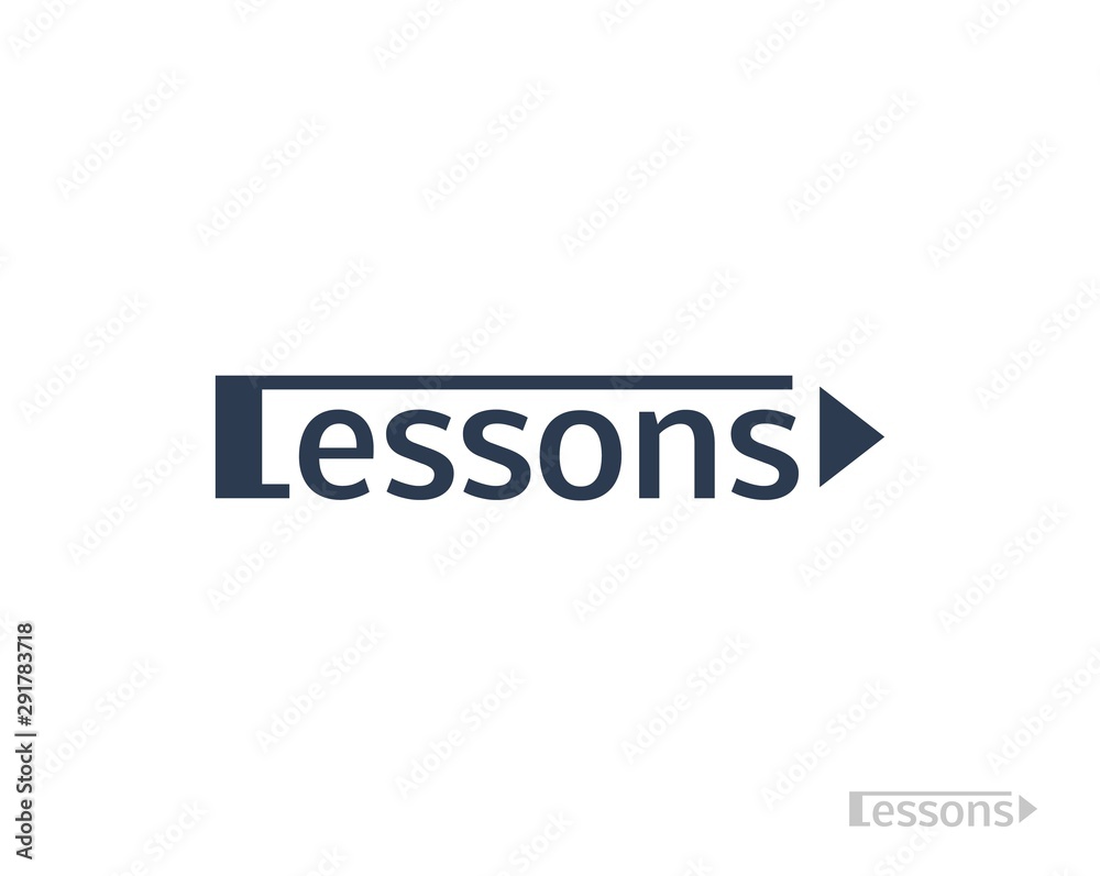 Pencil logo vector template. Logotype symbol word lessons in form ...