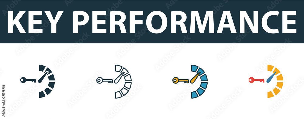 Key Performance icon set. Premium symbol in different styles from ...