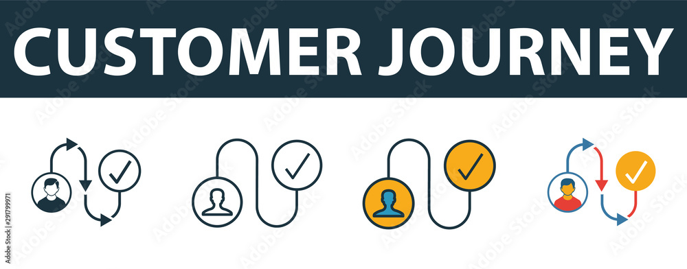 Customer Journey icon set. Premium symbol in diferent styles from crm ...