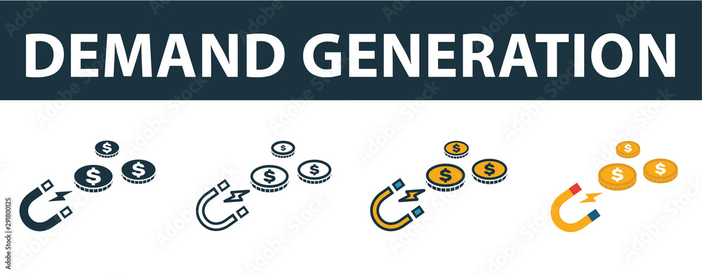 Demand Generation icon set. Premium symbol in diferent styles from crm ...