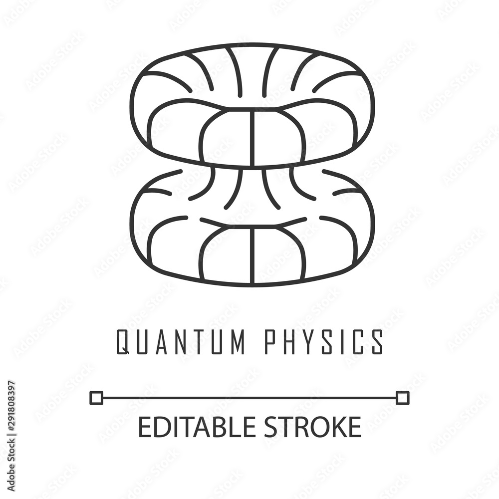 Vecteur Stock Quantum physics linear icon. Nuclear energy. Futuristic ...