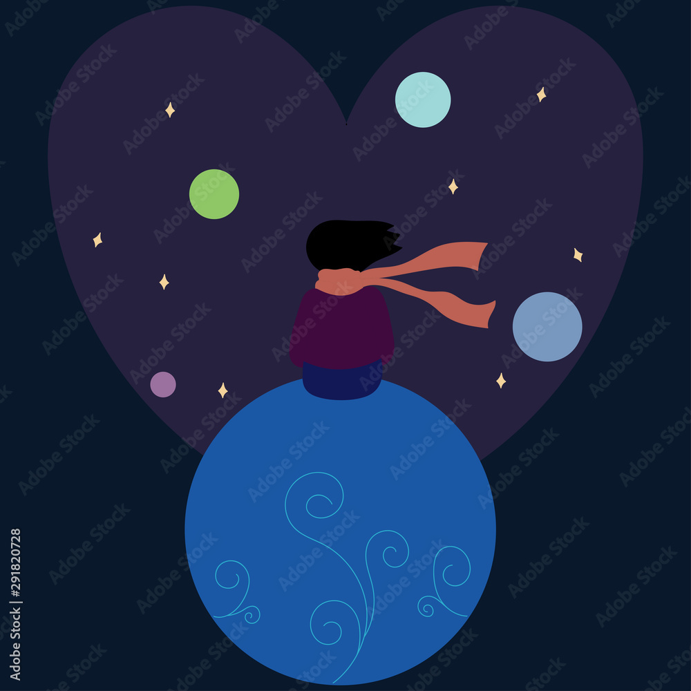 Lovely vector illustration Little Prince Stock Vector | Adobe Stock