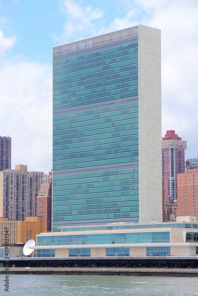 NEW YORK - JULY 3: United Nations building on July 3, 2013 in New York ...
