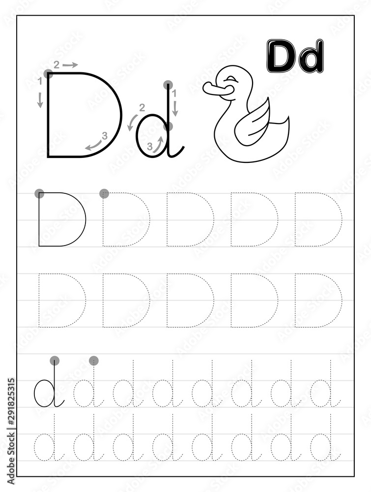 Letter D Tracing Worksheets