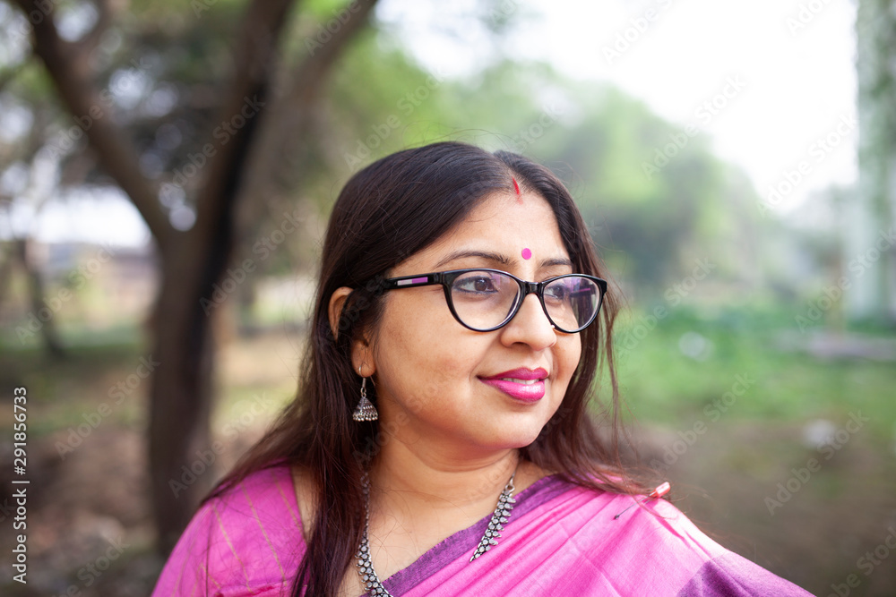 Indian woman with traditional dress Stock Photo | Adobe Stock