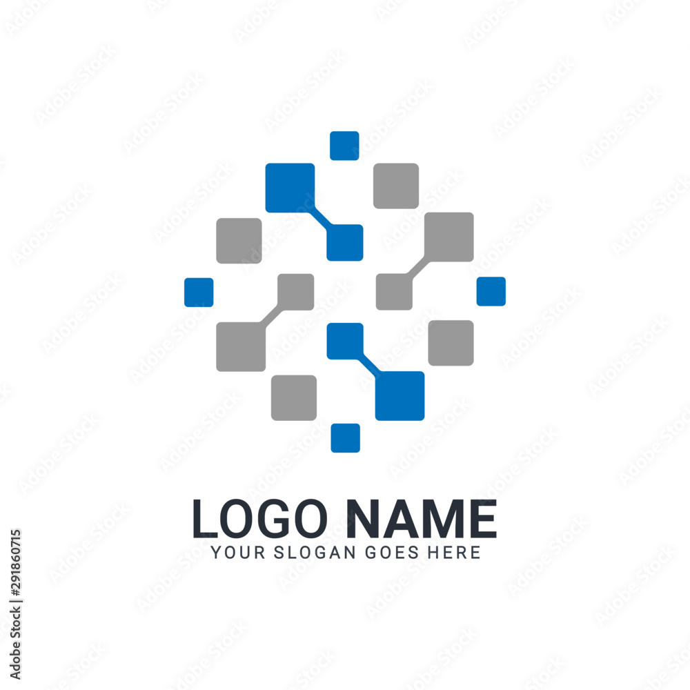 Abstract digital technology symbol logo design. Editable logo design ...