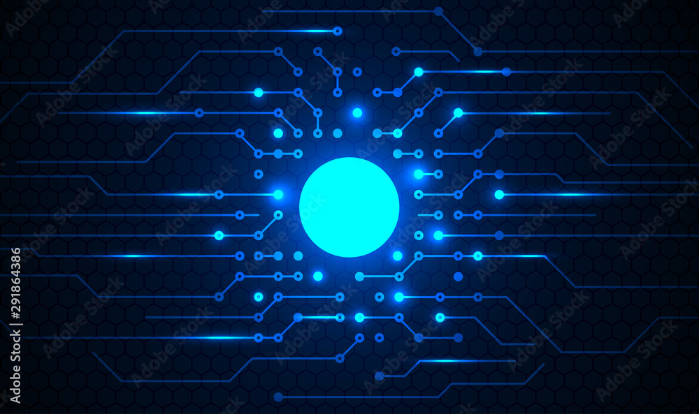 Circuit center connection technology background. Vector illustrator ...