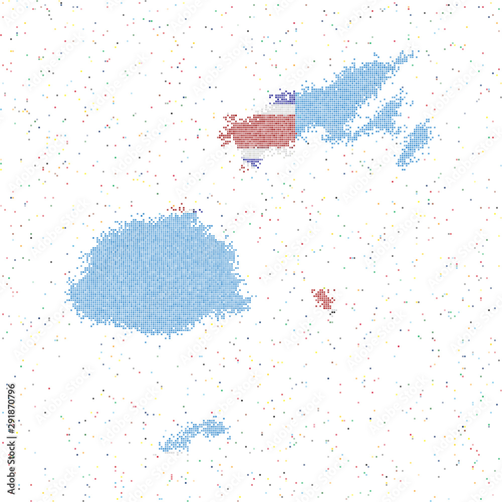 Poster Mosaic map of Fiji with national flag – Wall Art | UkPosters