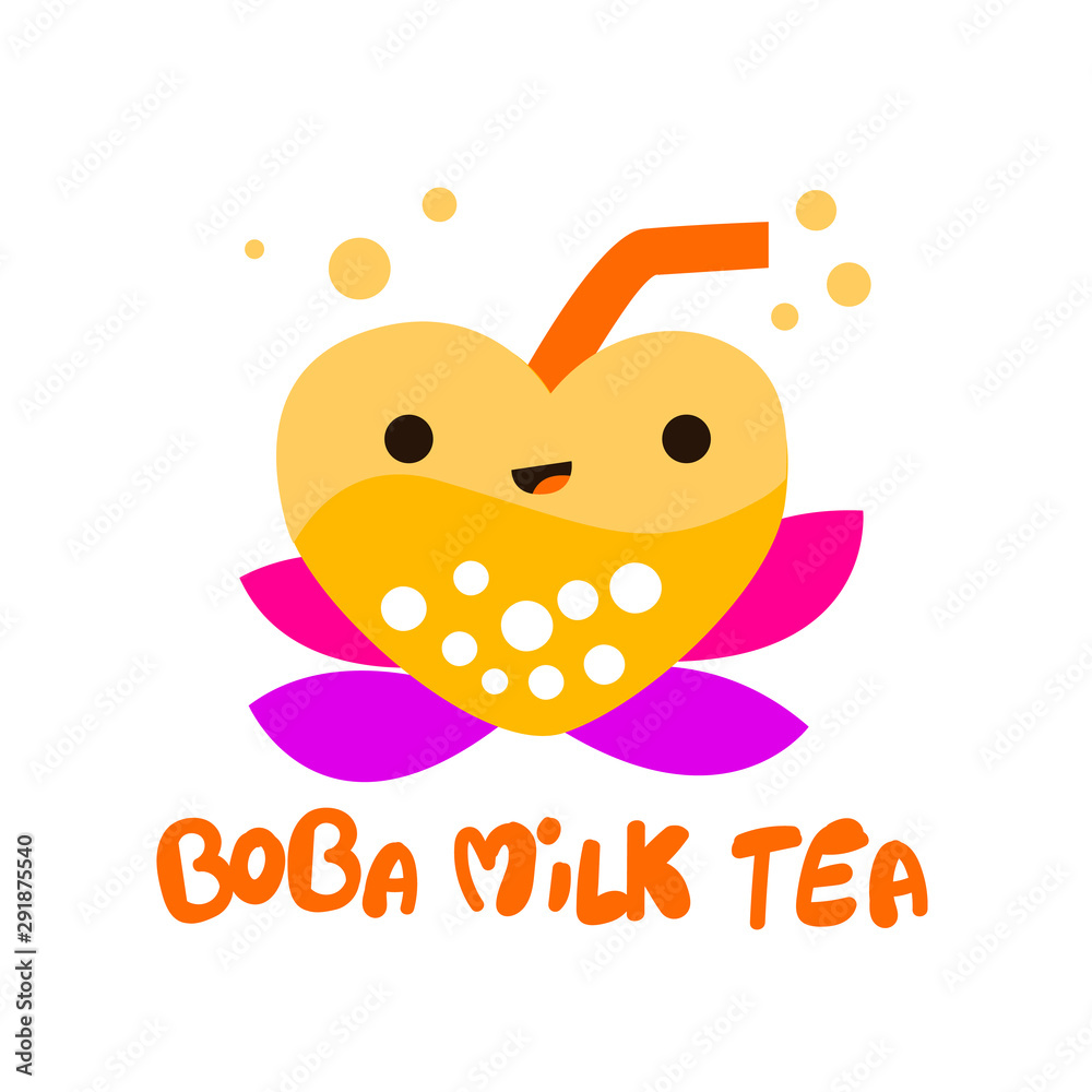 Boba Milk Tea Logo, Bubble tea, Taiwan Drinks, Fresh drink sign ...