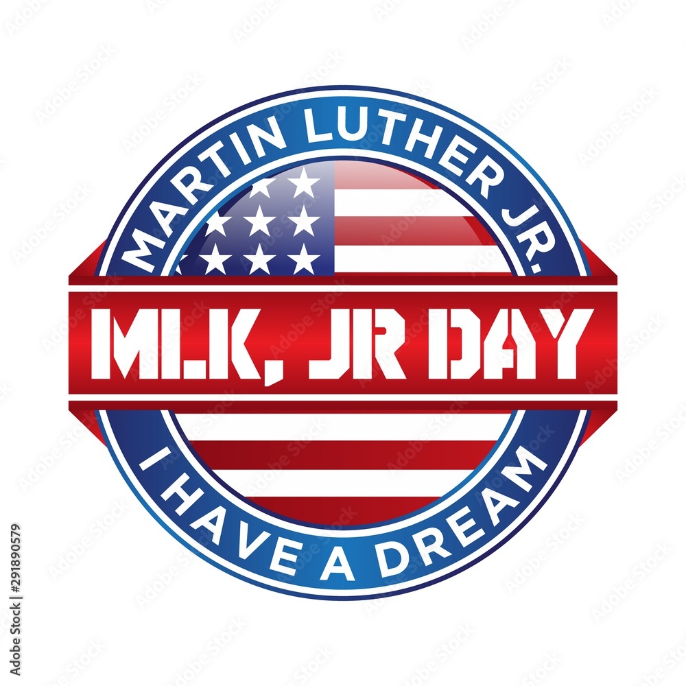 Design emblem Martin Luther King Jr. day or MLK JR. Day letter emblem ...