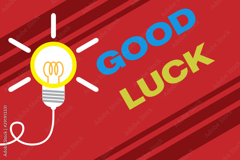 Conceptual hand writing showing Good Luck. Concept meaning A positive ...