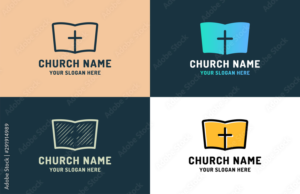 Vecteur Stock Logo for religious community. Holy Bible icon with the ...