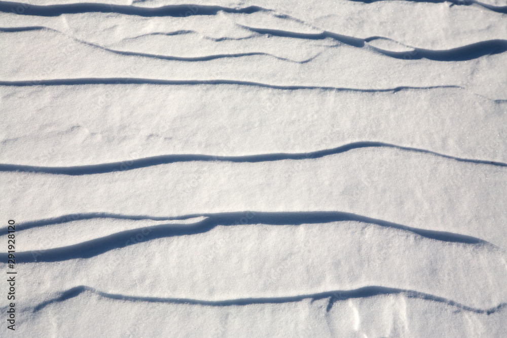 elongated ridges of snow across the wind. landform background Stock ...