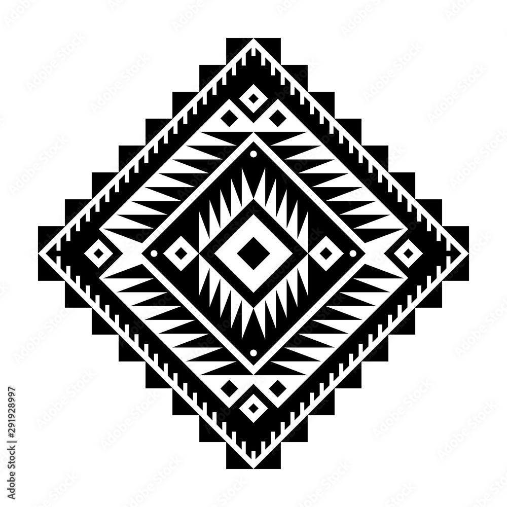 Aztec vector element, ethnic ornament. Tribal design, geometric symbol ...
