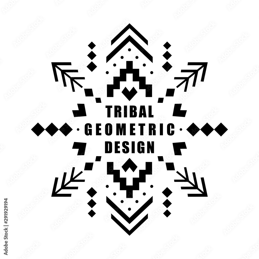 Aztec vector element, ethnic ornament. Tribal design, geometric symbol ...