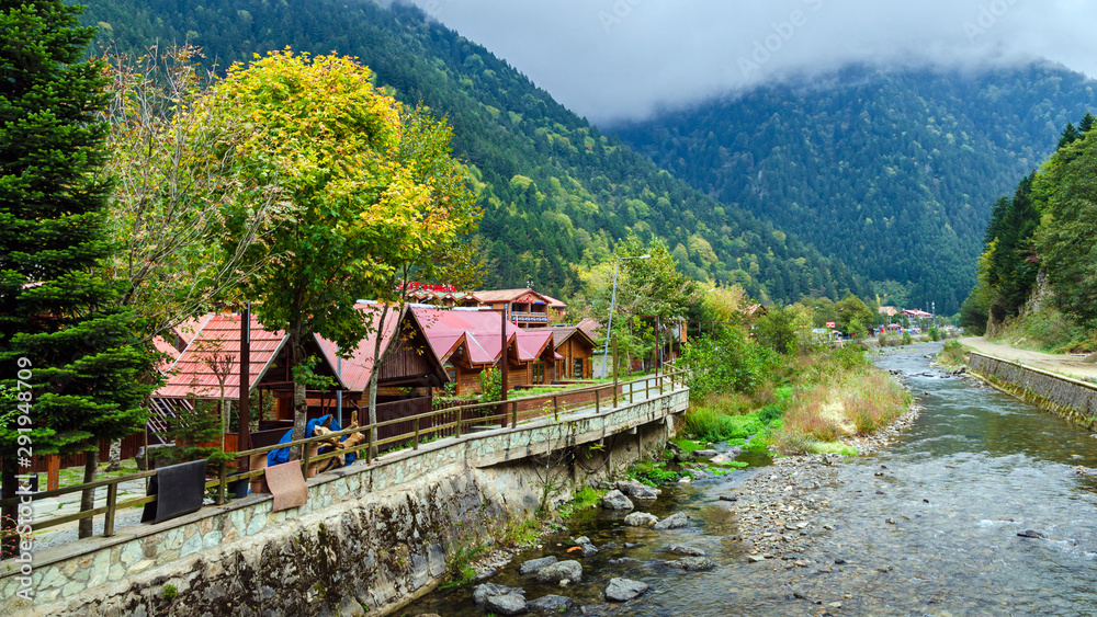 Trabzon, Turkey- October 9, 2018; Uzungol (Long Lake) area most ...