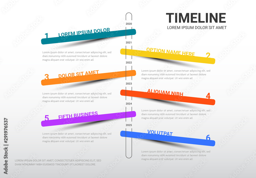 Info Chart Timeline Layout with Colorful Bars Stock Template | Adobe Stock