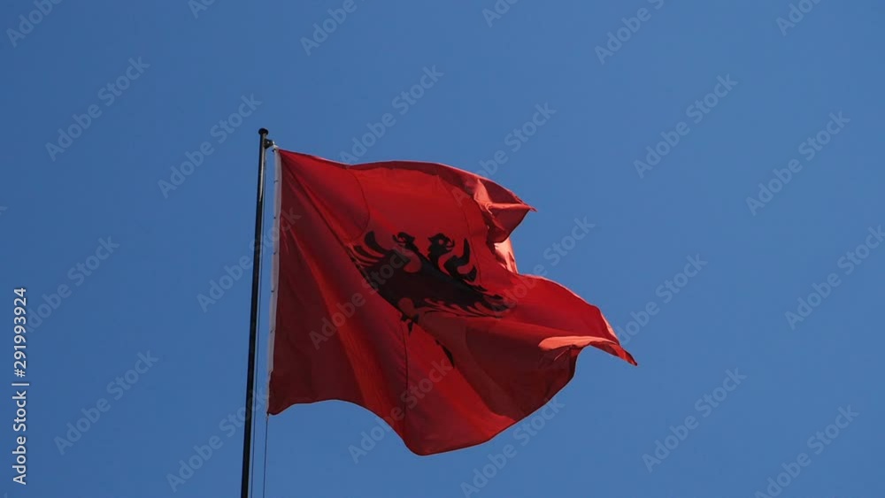 Albanian Flag Waving In The Skanderbeg Square,Tirana.Nation,unity -Slow ...