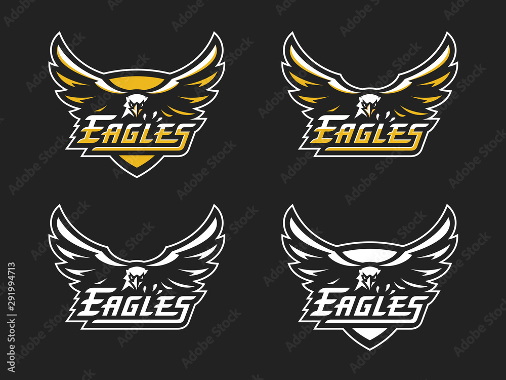 Eagles sports logo template. Modern vector illustration, emblem and ...