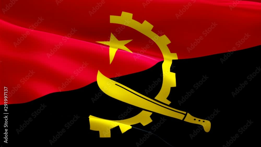 Angola waving flag. National 3d Angolan flag waving. Sign of Angola ...