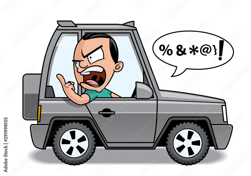 Driving angry the car Stock Vector | Adobe Stock
