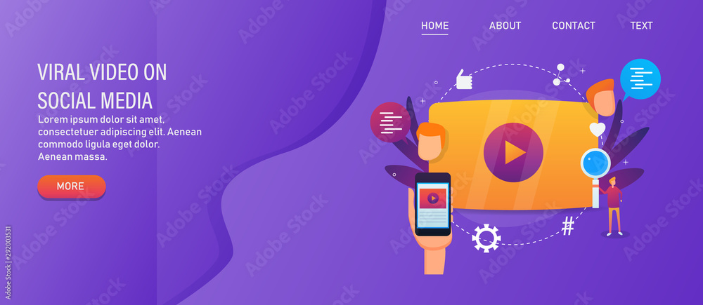 Vetor do Stock: Viral video, viral marketing, video on social media ...