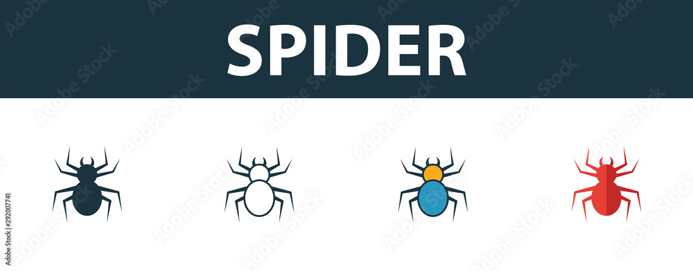 Spider icon set. Premium symbol in different styles from halloween ...