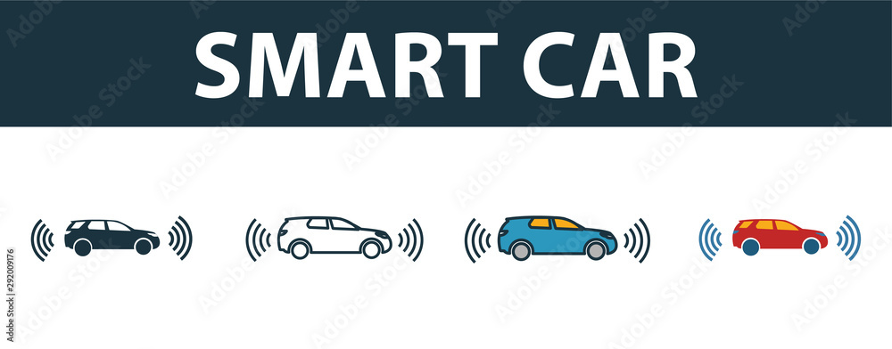 Smart Car icon set. Premium symbol in different styles from smart ...