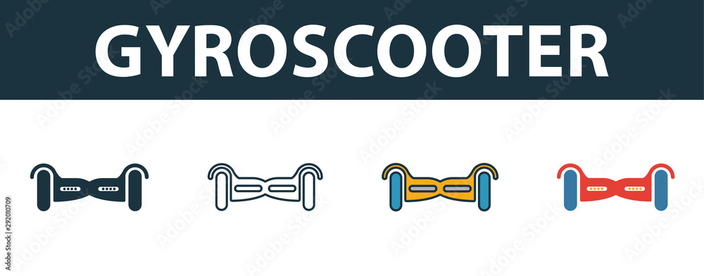 Gyroscooter icon set. Premium symbol in different styles from smart ...