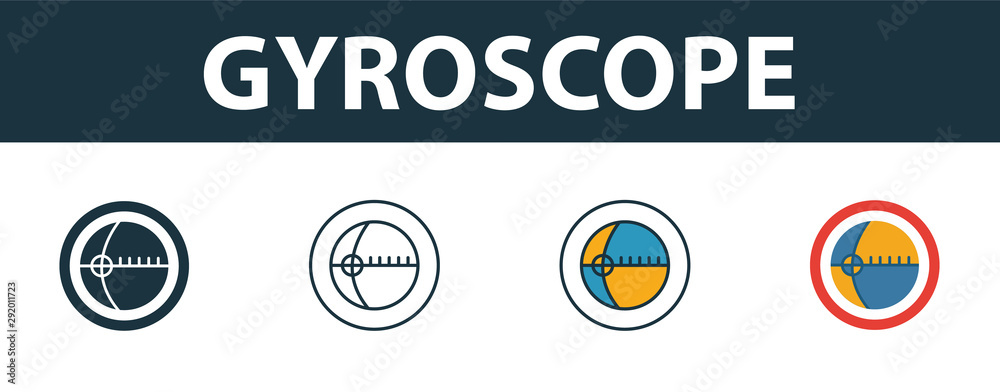 Gyroscope icon set. Premium symbol in different styles from sensors ...
