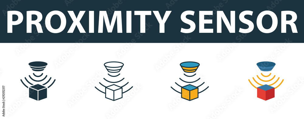 Vetor de Proximity Sensor icon set. Premium symbol in different styles ...