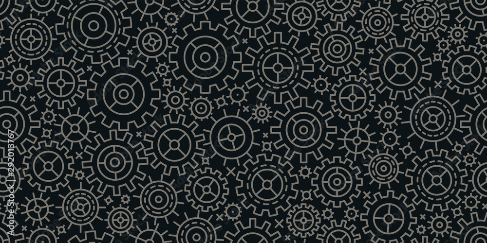 Gears seamless background. Business, industry, technology concept ...