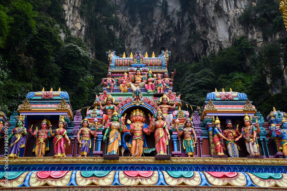 Batu Caves inside a limestone hill that has a series of caves and cave ...