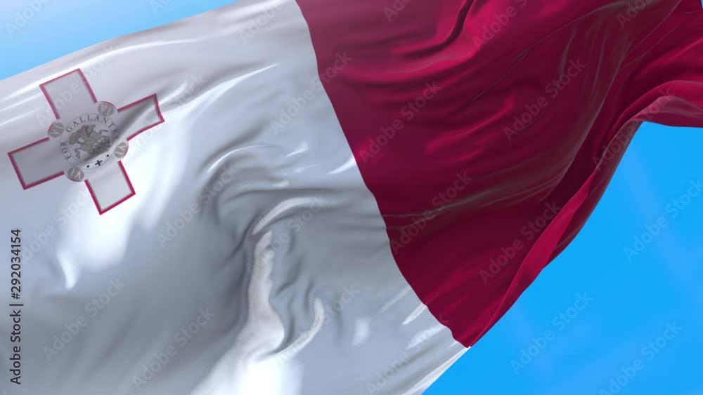 Vídeo do Stock: Malta flag waving in wind 4K. Realistic Maltese ...