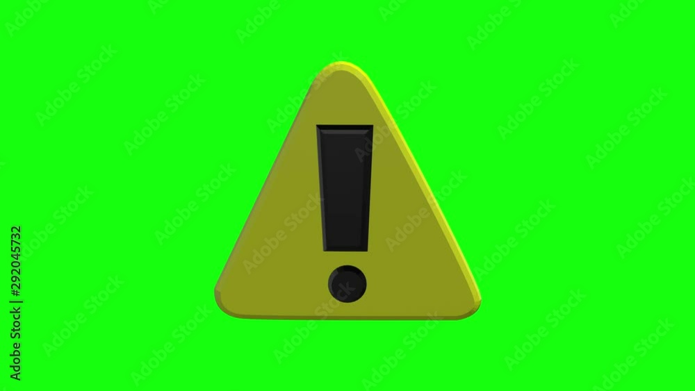 Hazard danger warning attention alert sign isometric glossy icon on ...