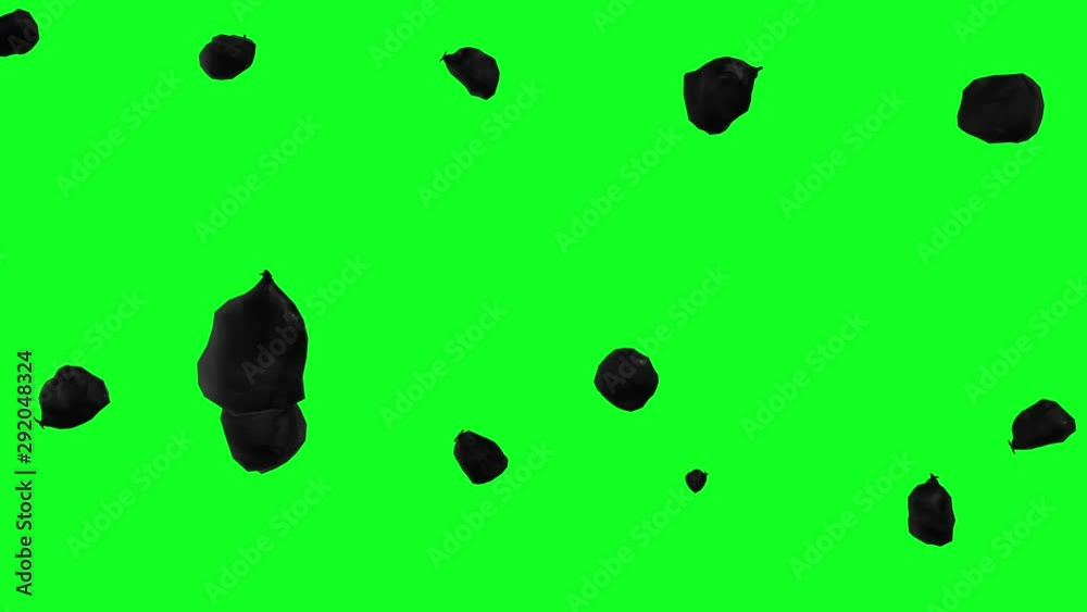 Garbage concept as black trash bags with an unpleasant smell falling ...