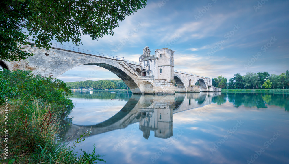 Pont d'Avignon is a famous medieval bridge in the town of Avignon in ...