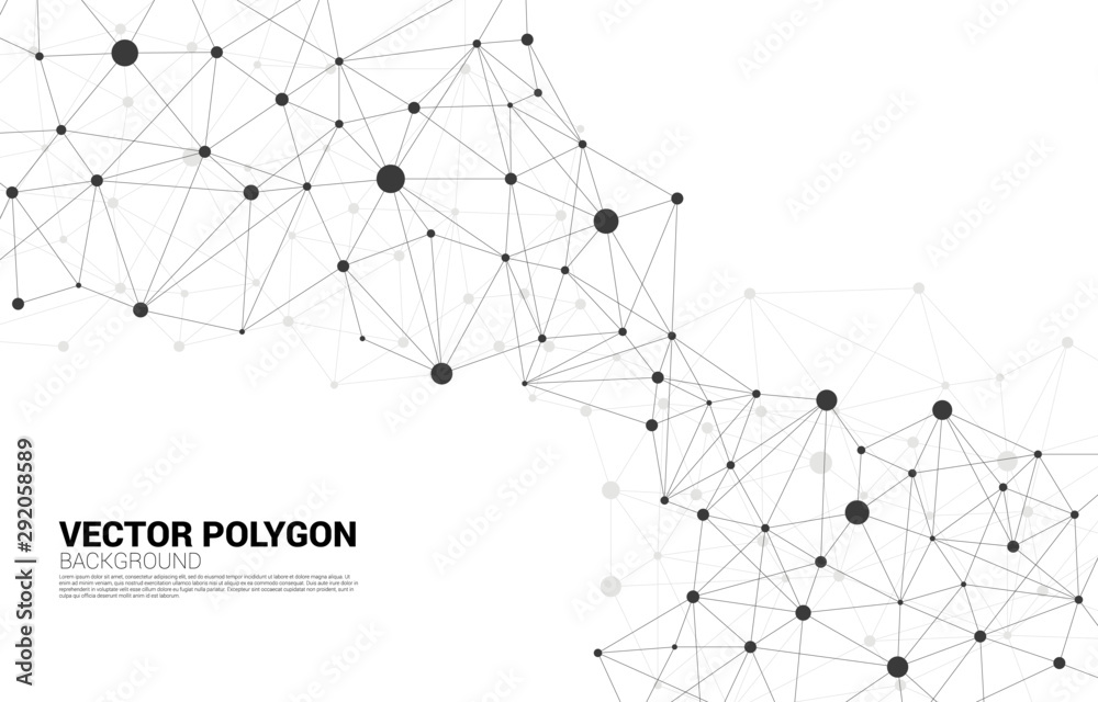 Network Connecting dot polygon background. Concept of Network Business ...
