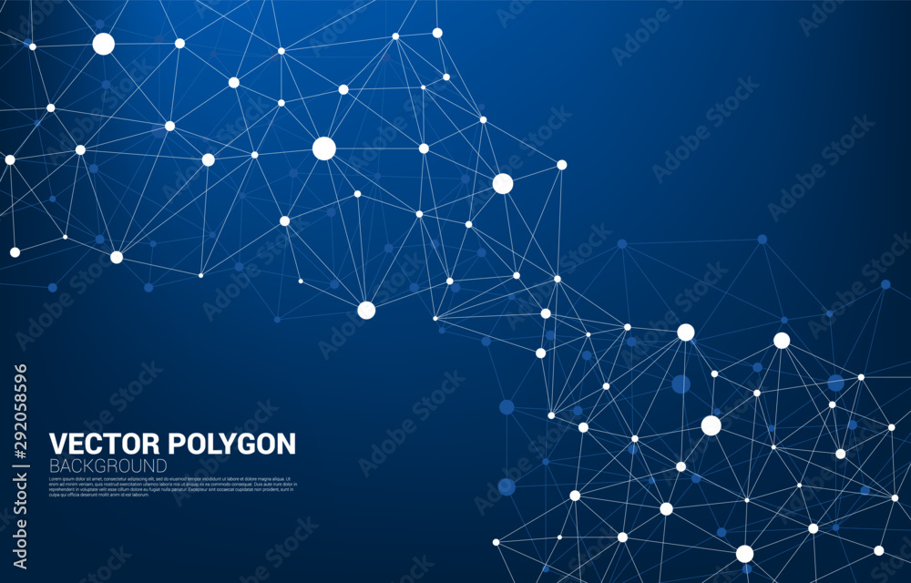 Network Connecting dot polygon background. Concept of Network Business ...