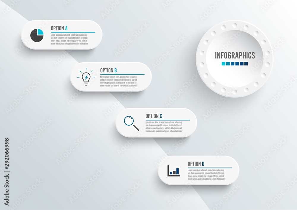 Abstract elements of graph infographic template with label, integrated ...