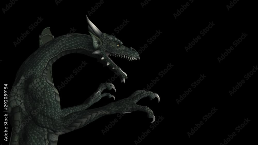 Aggressive winged dragon ready to attack for your fantasy, fairy-tale ...