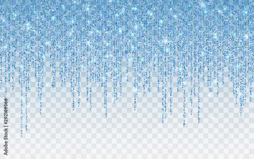 Blue glitter sparkle on a transparent background. Cyan Vibrant ...